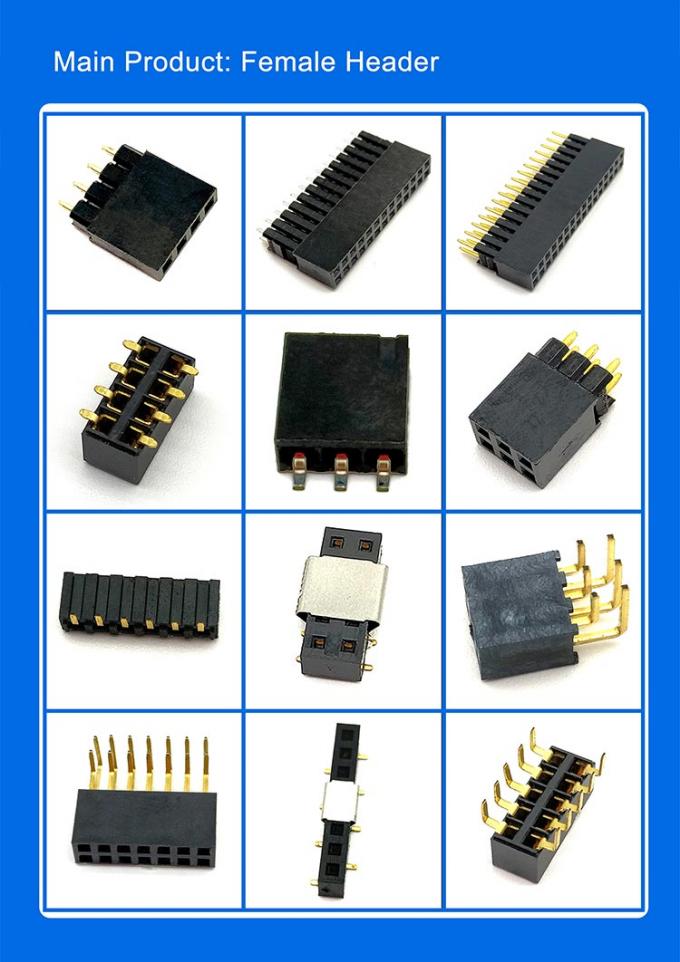 Custom Printed Circuit Board Connectors , SMD Socket PCB Board To Board Female Header