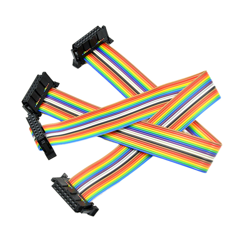 Customized IDC 16 Pin Flat Ribbon Cable With Wire Gauge AWG28# 2.54mm ...